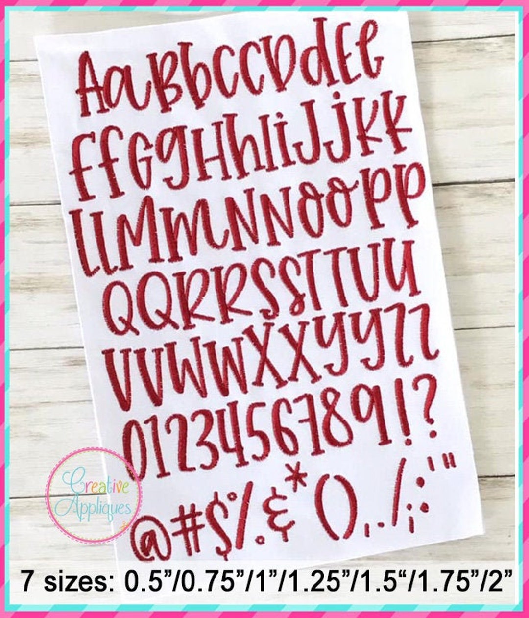 7 Sizes Farmhouse Lemonade Embroidery Alphabet Font Digital Machine ...