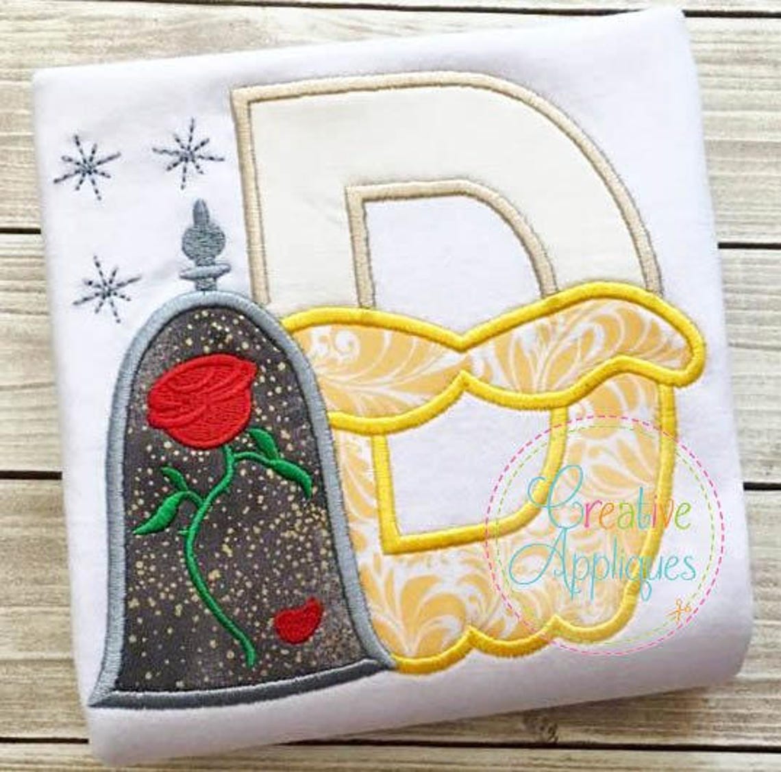 Beauty Rose Book Princess Alphabet Letter Set A-Z Applique Machine ...