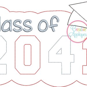 Bean Stitch Class of 2041 Graduation Digital Machine Embroidery ...