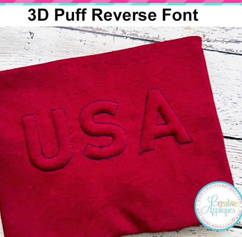 11 SIZES! EMBOSSED 3D Puffy Foam Reverse Embroidery Font Machine ...