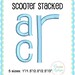 Scooter Stacked Monogram Embroidery Alphabet Font Digital - Etsy