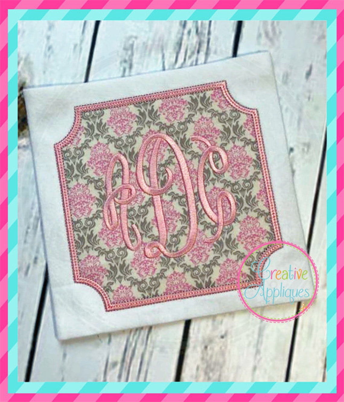 Monogram Frame Digital Machine Embroidery Applique Design 12 Sizes ...