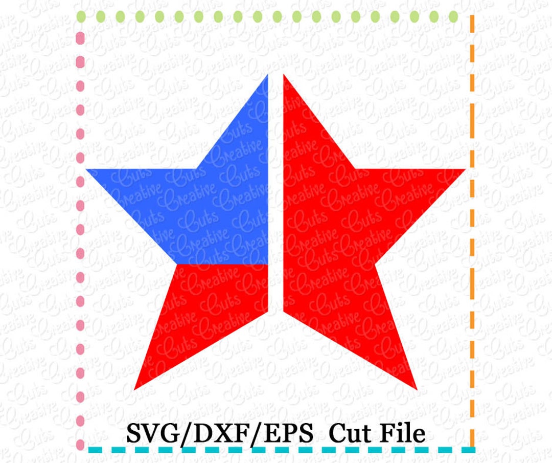 EXCLUSIVE Patriotic Split Star SVG Cutting File, Star Cut File ...