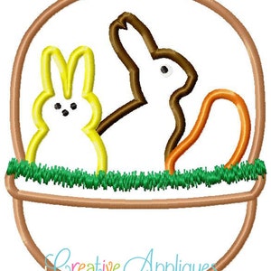 Easter Basket Candy Applique Machine Embroidery Design 4 Sizes - Etsy