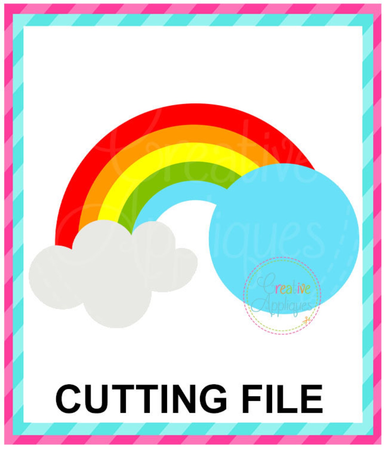 Rainbow Monogram SVG Cutting File, Rainbow Cut File, Rainbow Dxf ...