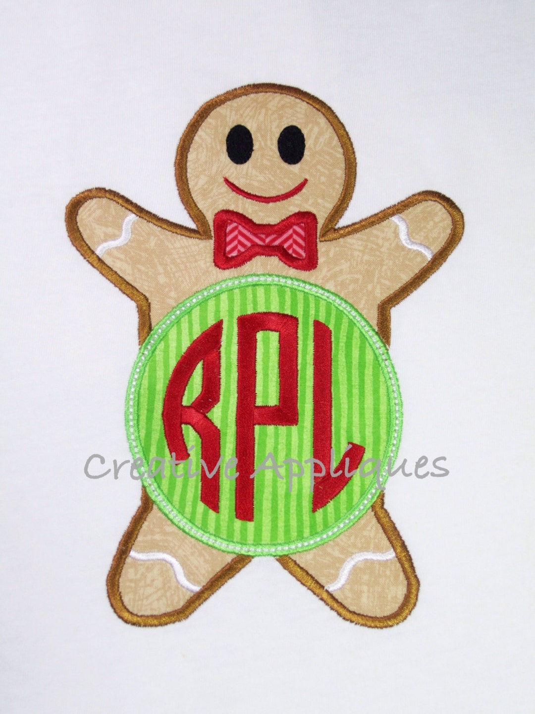 Gingerbread Boy Monogram Applique Digital Machine Embroidery Design 4 ...