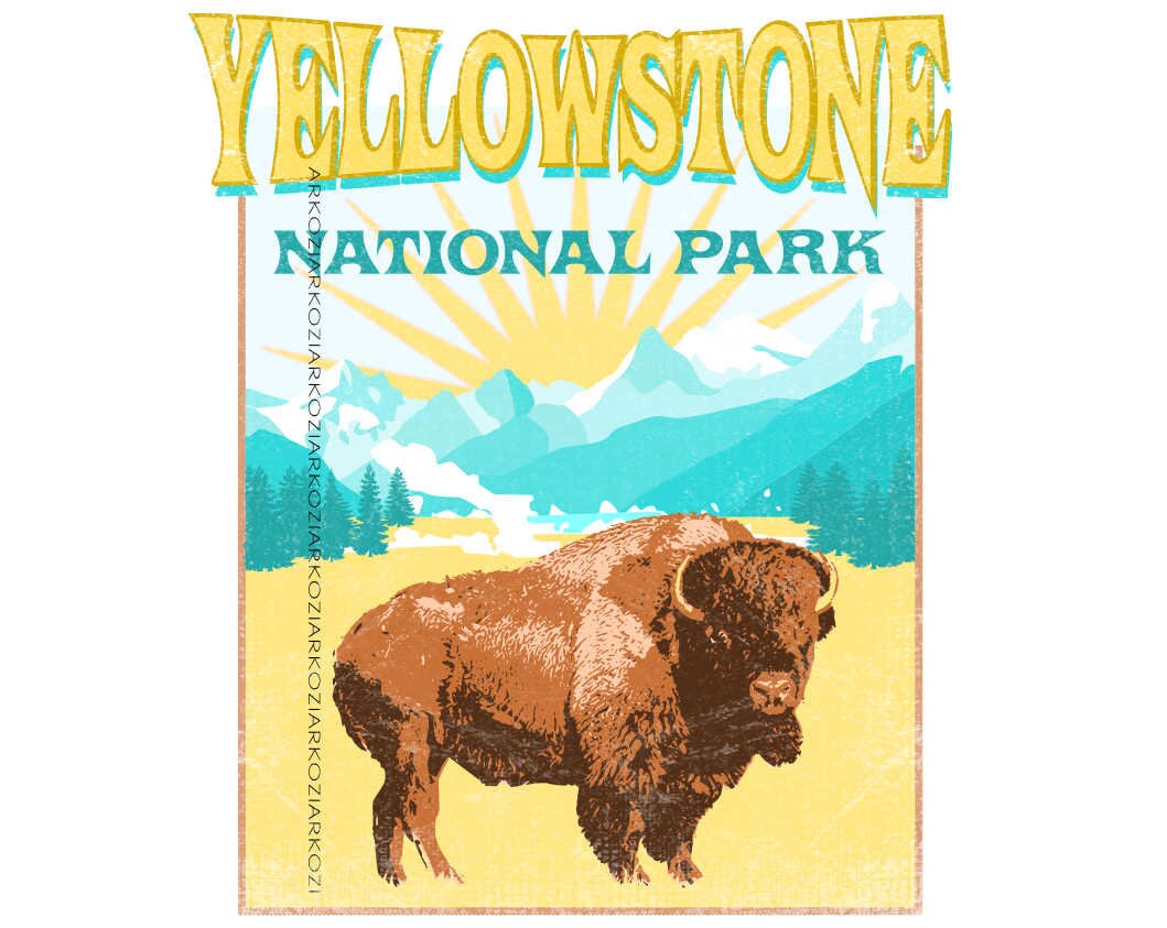 Yellowstone National Park PNG Sublimation Vintage and Solid - Etsy