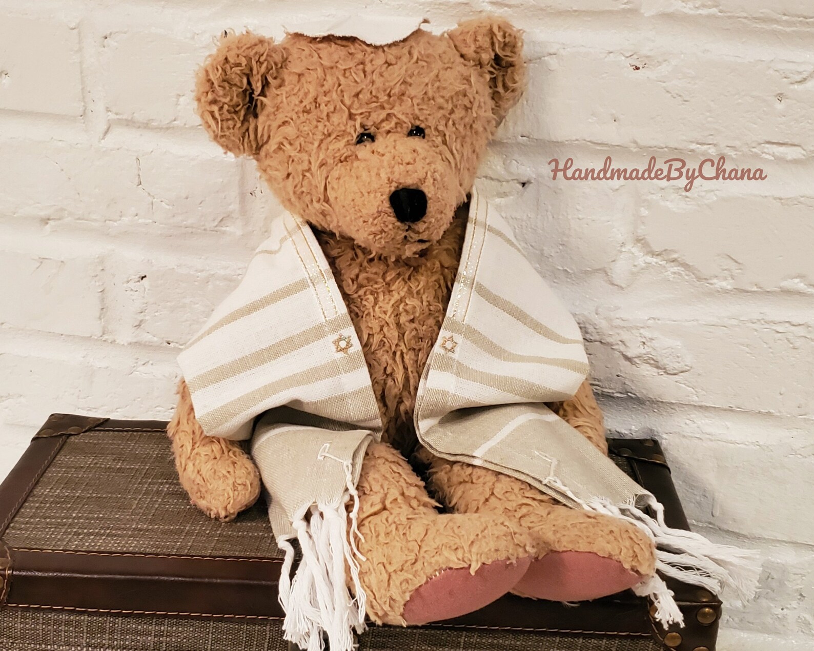 Miniature Tallit and Kippa Set for 18" Doll or Teddy Bear in Stripes ...