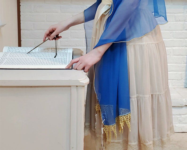 Royal Blue Net Lace Tallit Prayer Shawl Girls Tallis Ladies | Etsy