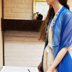 Royal Blue Net Lace Tallit, Prayer Shawl, Girls Tallis, Ladies Tallit ...