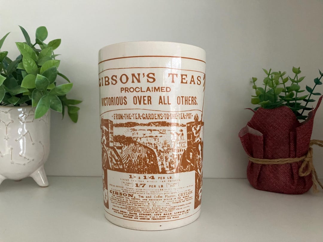 Crown Devon Gibson's Teas Tea Canister or Utensil Holder - Etsy UK