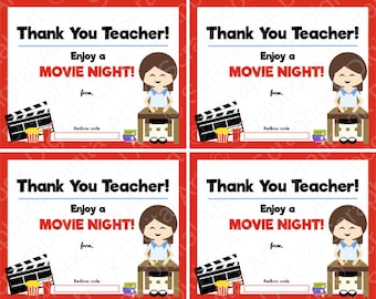 LDS Primary Teacher Thank You Popcorn and Redbox Code - Etsy