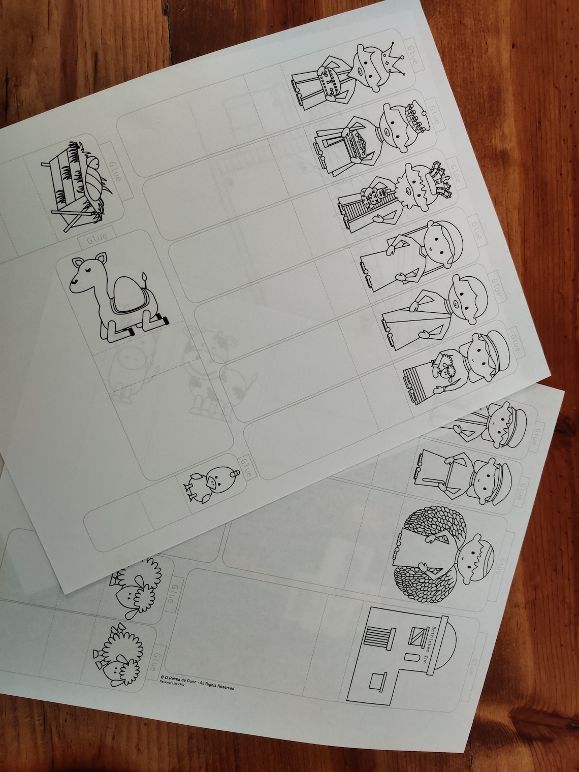 Printable Nativity Coloring Pages for Kids, Nativity Scene Cutouts for ...