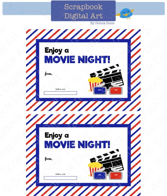 Printable Redbox Gift Card Tag Printable Card Gift for - Etsy