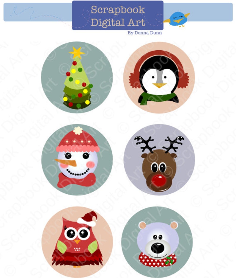 Christmas Clip Art Set, Christmas Polar Bear, Christmas Reindeer ...