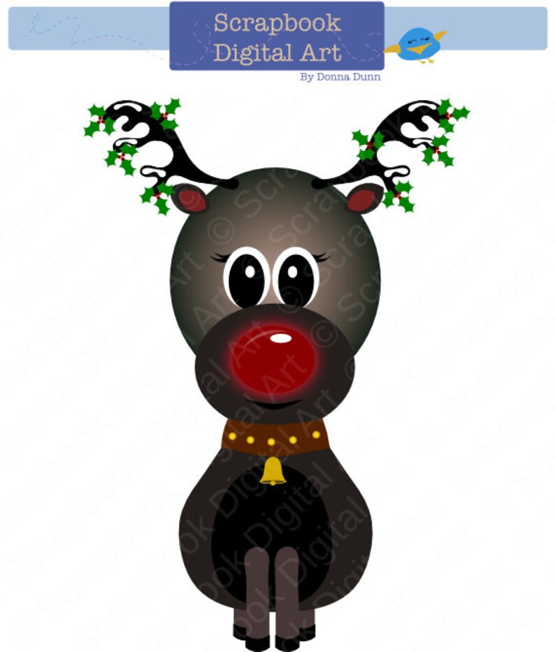 Rudolph the Red Nosed Reindeer Clip Art, Reno Navidad, Reindeer Clip ...