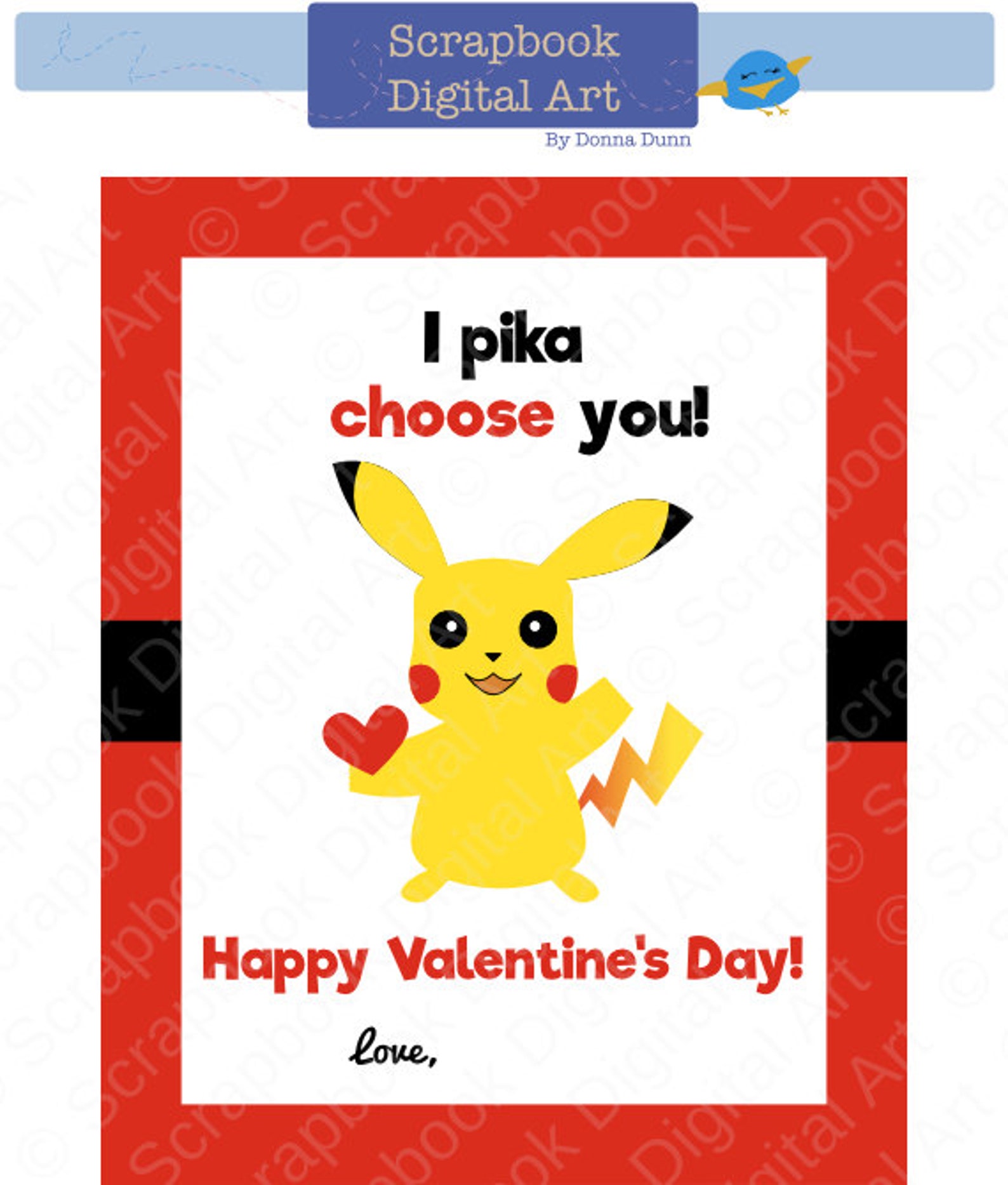 Etiquetas de San Valentín imprimibles, Pikachu Valentine, Tarjetas de ...