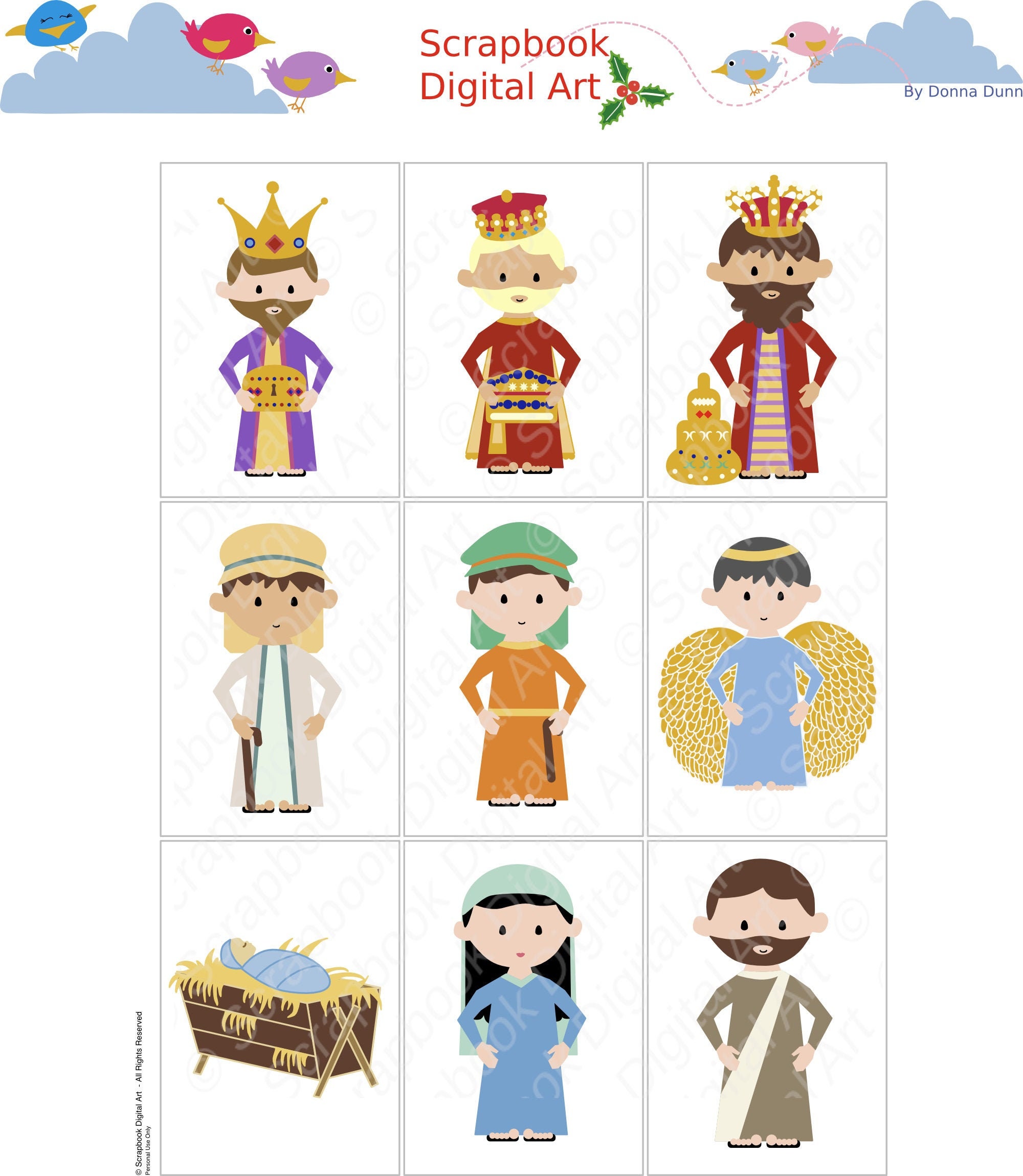 Nativity Scene Characters Cut Out