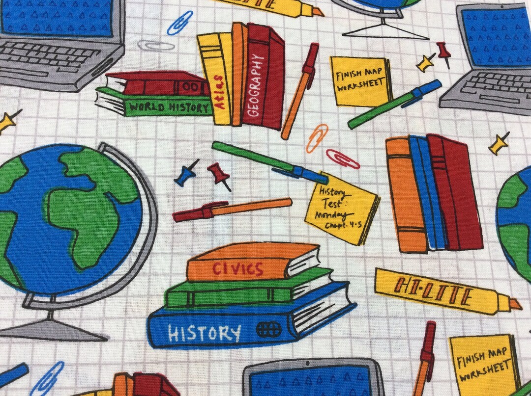 Schools Teachers Cotton Fabric by the Half Yard Classroom - Etsy