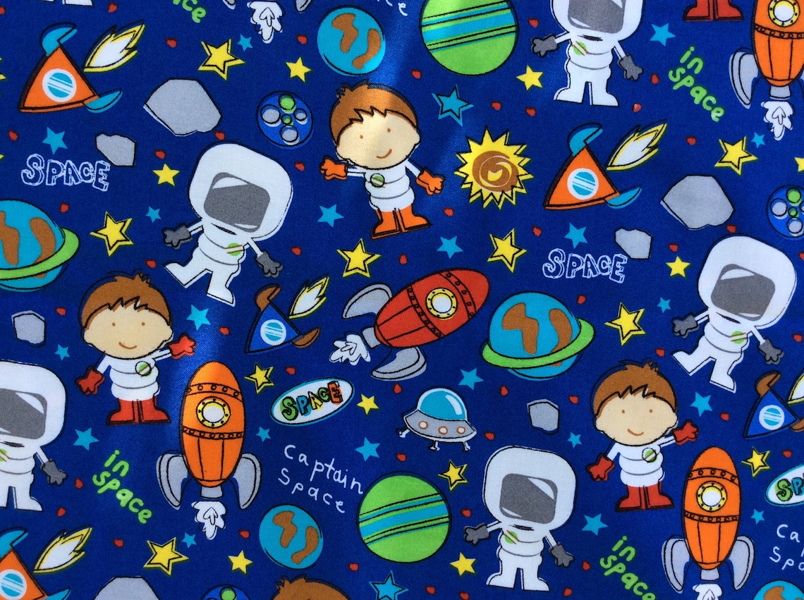 Boy astronaut space cotton fabric by the half yard Captain | Etsy