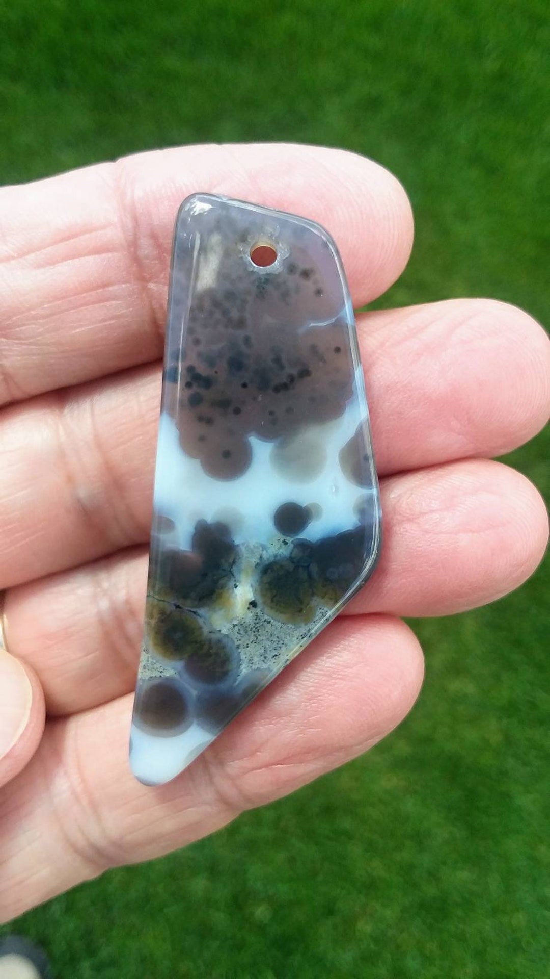 Translucent Drilled Ocean Jasper Cab for Wire Wrappers - Etsy
