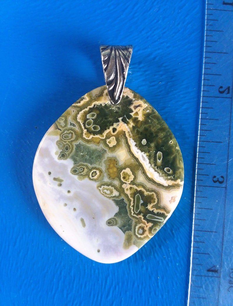 Translucent 7th Vein Ocean Jasper Drilled Pendant - Etsy