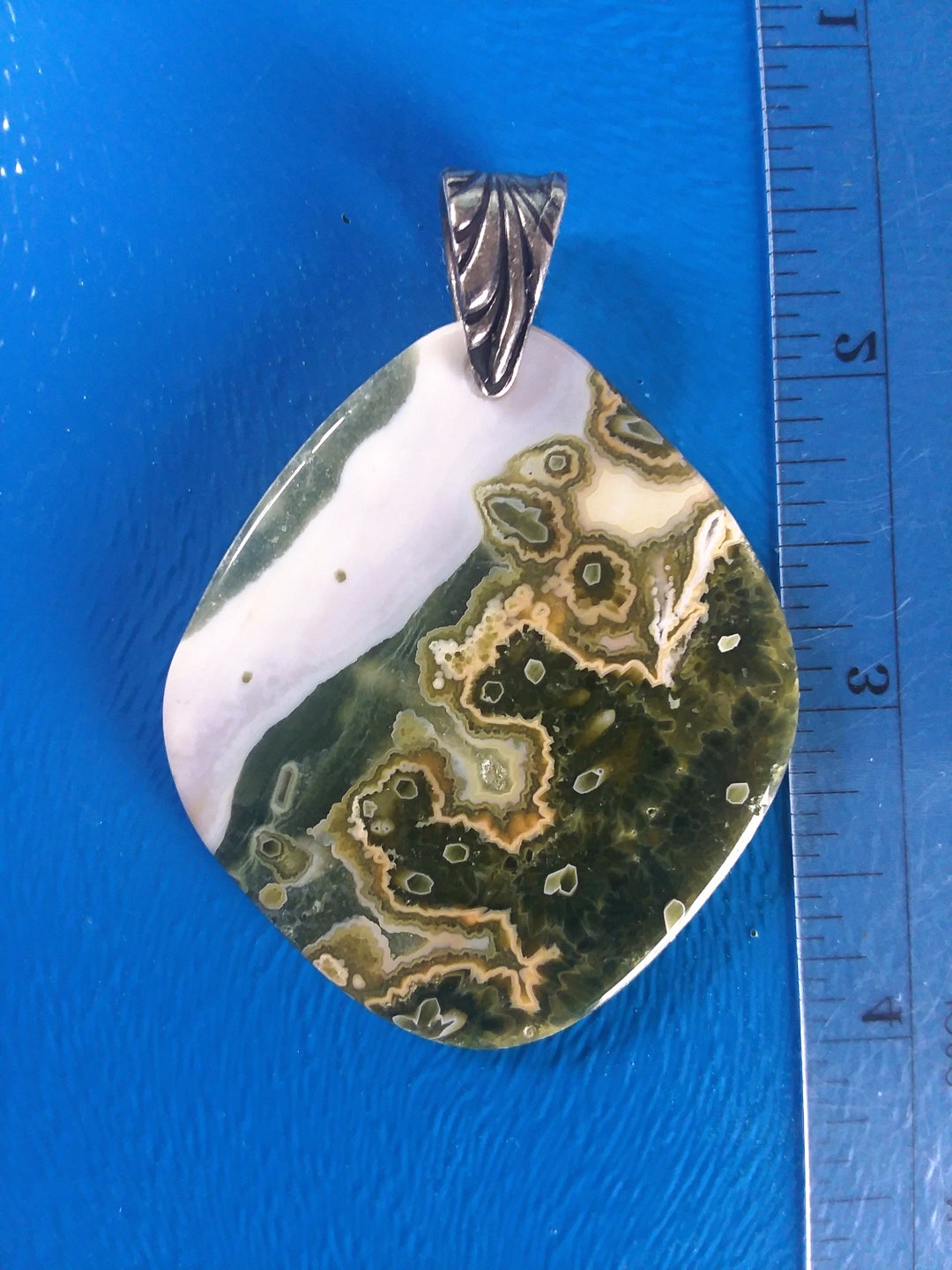 Translucent 7th Vein Ocean Jasper Drilled Pendant - Etsy