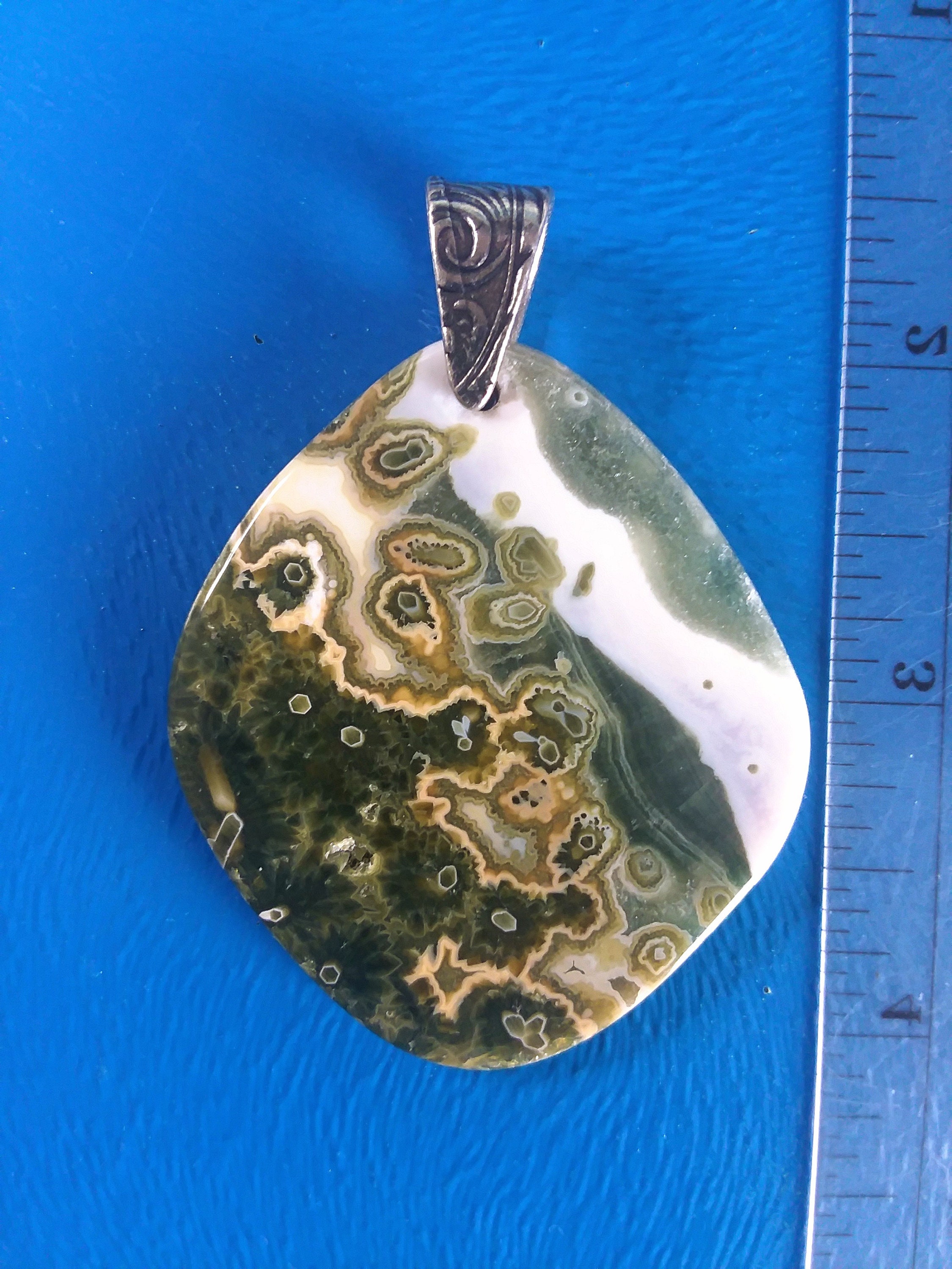 Translucent 7th Vein Ocean Jasper Drilled Pendant - Etsy