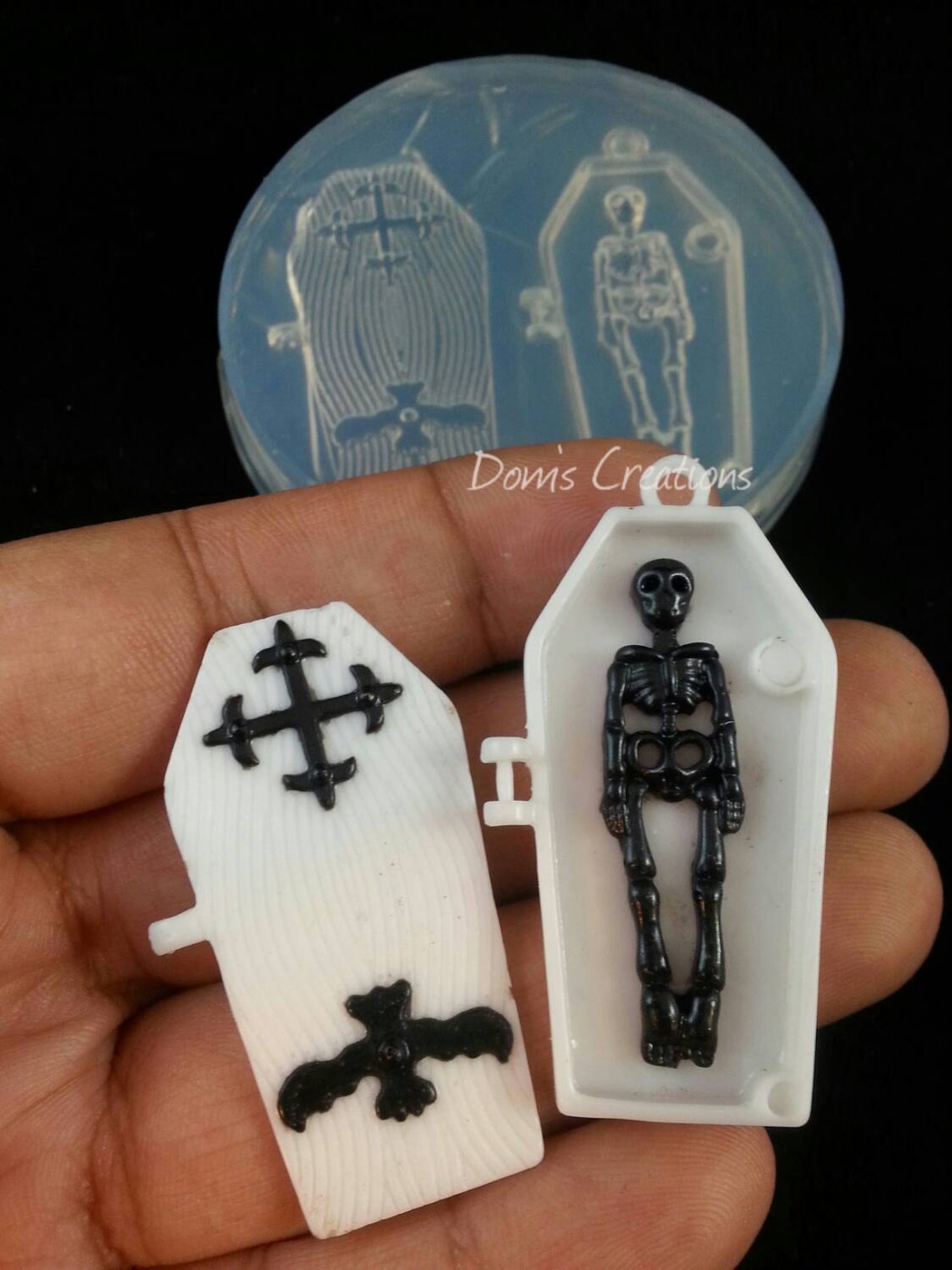 Coffin With Skeleton Pendant Locket Clear Silicone Mold - Etsy