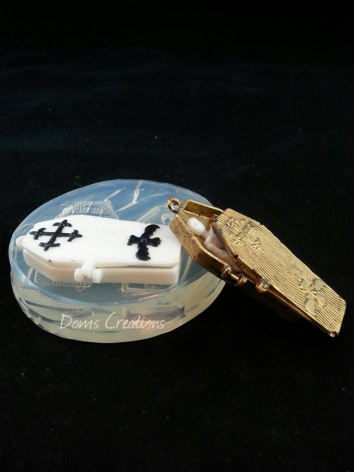 Coffin With Skeleton Pendant Locket Clear Silicone Mold - Etsy