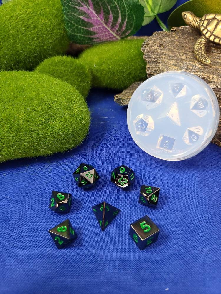 Fancy Mini dice set DND gaming clear silicone mold NO LID | Etsy