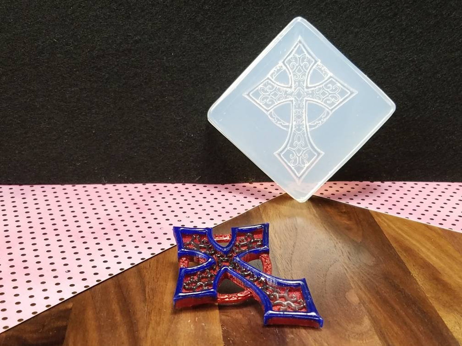 Flourish Cross Pendant Clear Silicone Mold - Etsy