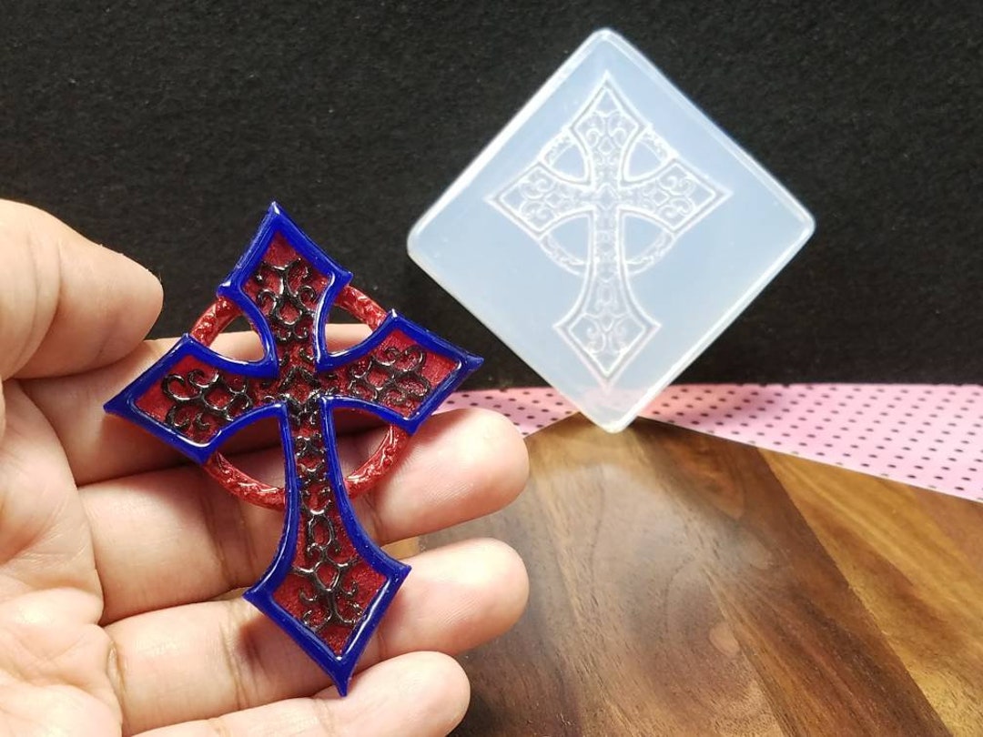 Flourish Cross Pendant Clear Silicone Mold - Etsy