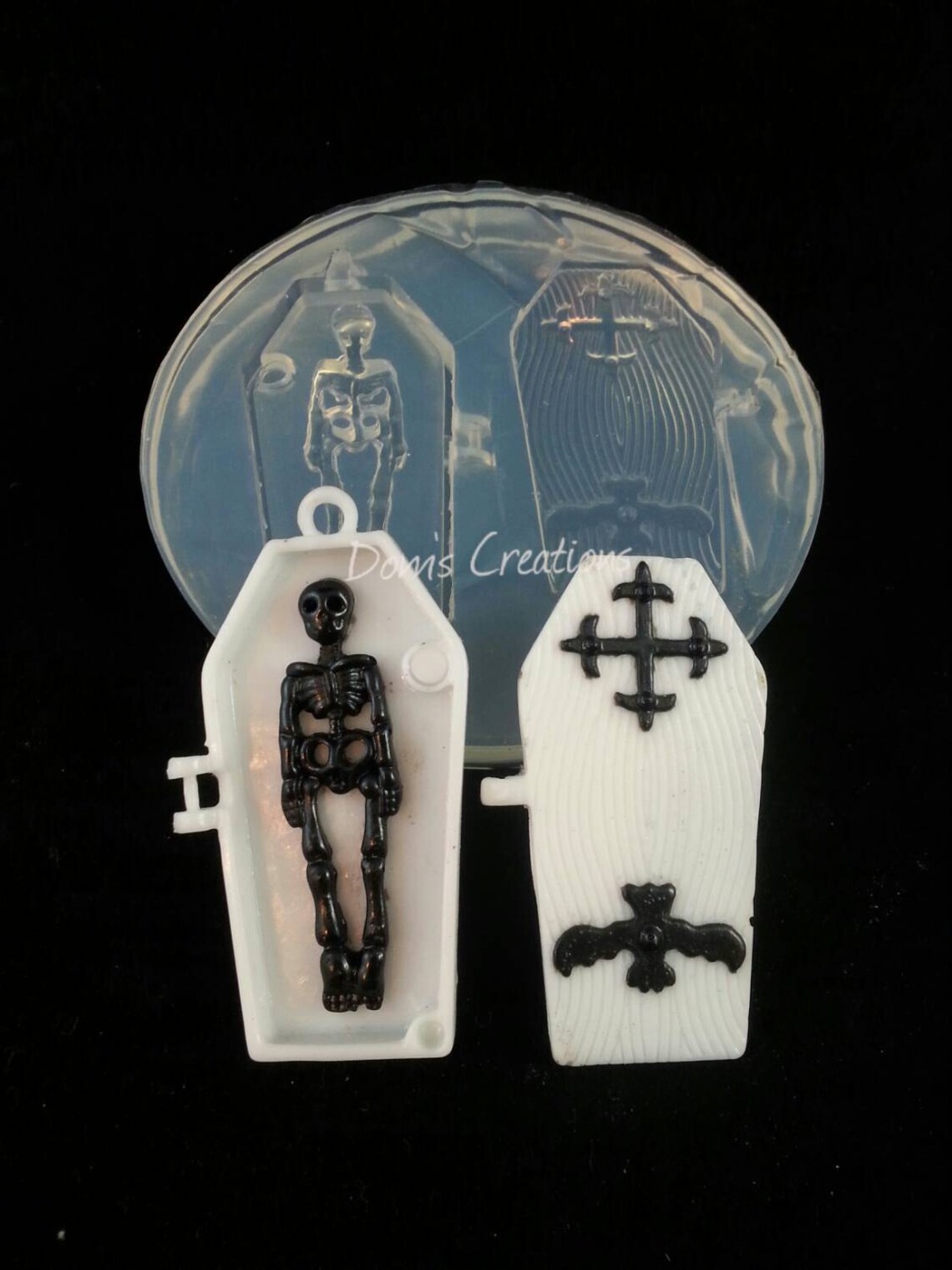 Coffin With Skeleton Pendant Locket Clear Silicone Mold - Etsy