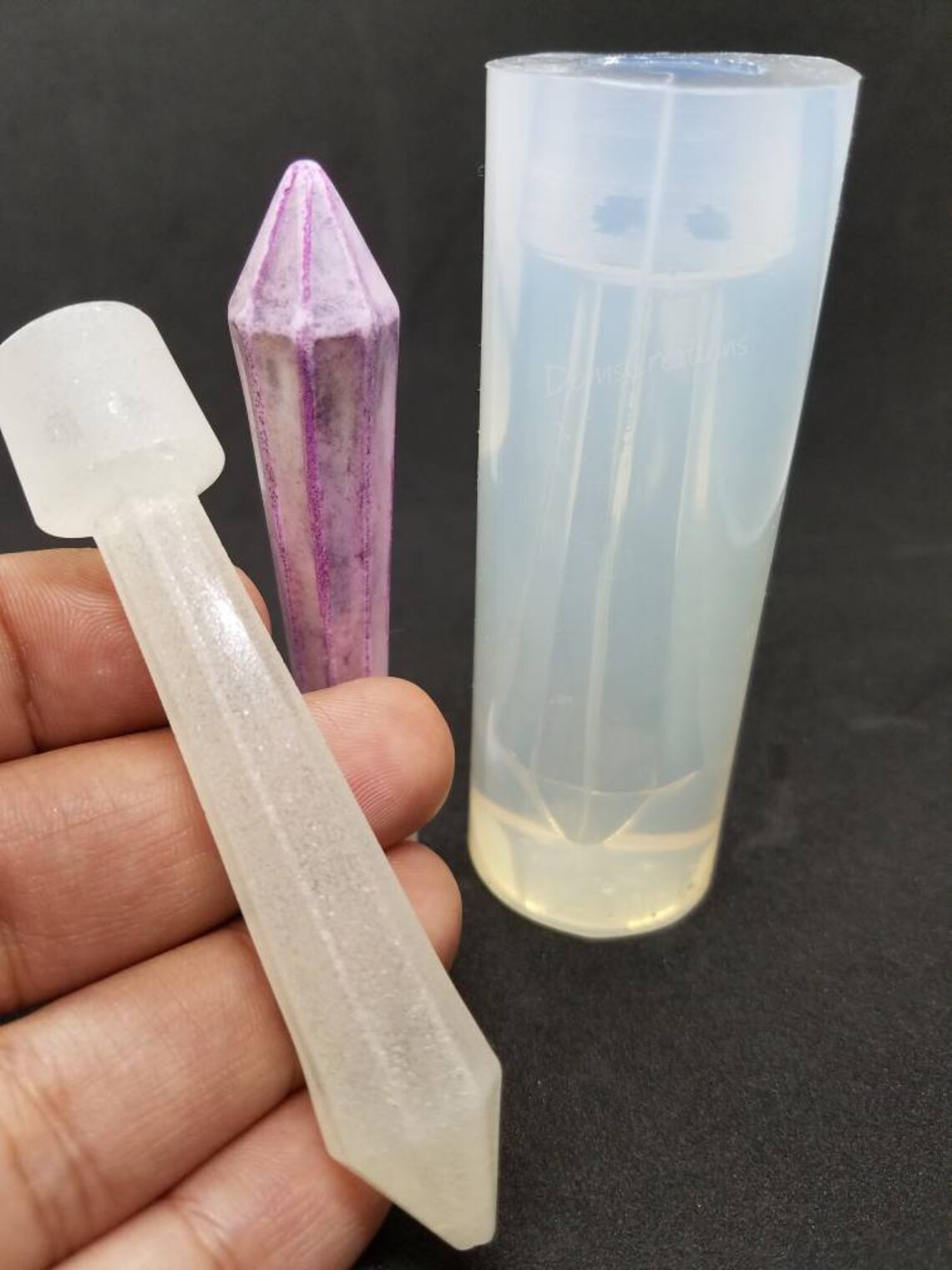 Pendulum long pointed crystal with wide base clear silicone | Etsy