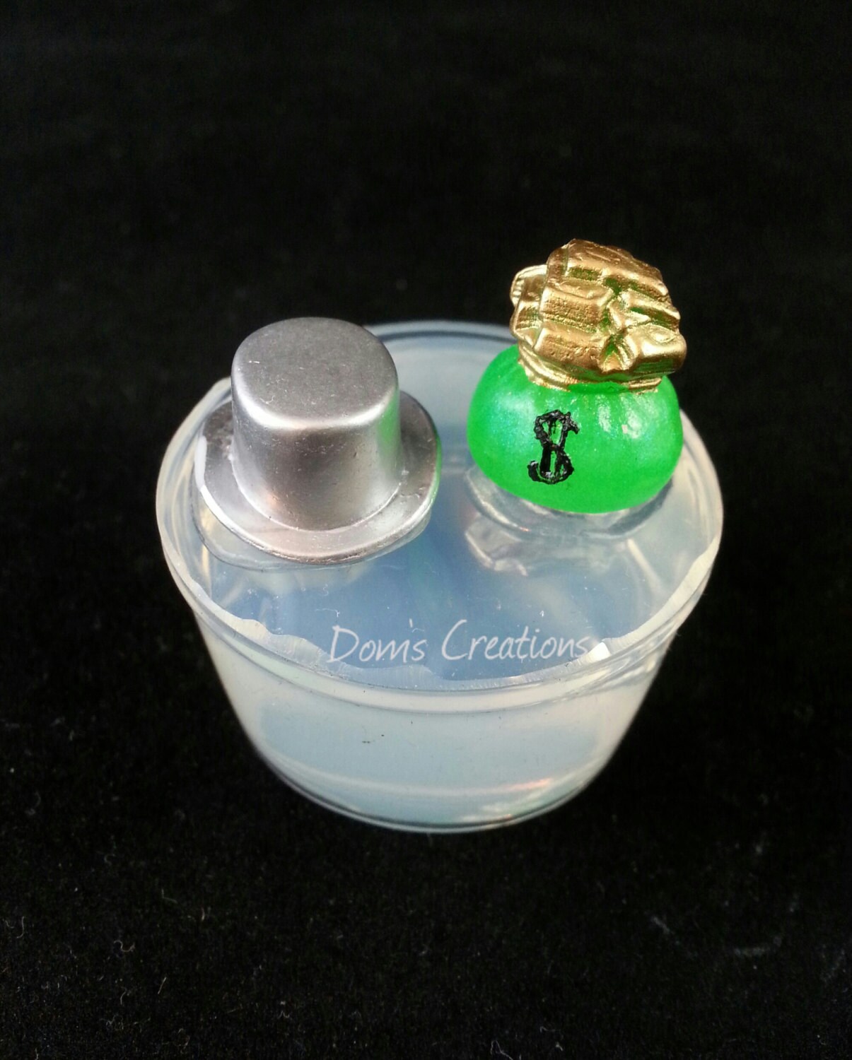 Monopoly piece token classic top hat and pot of gold clear | Etsy