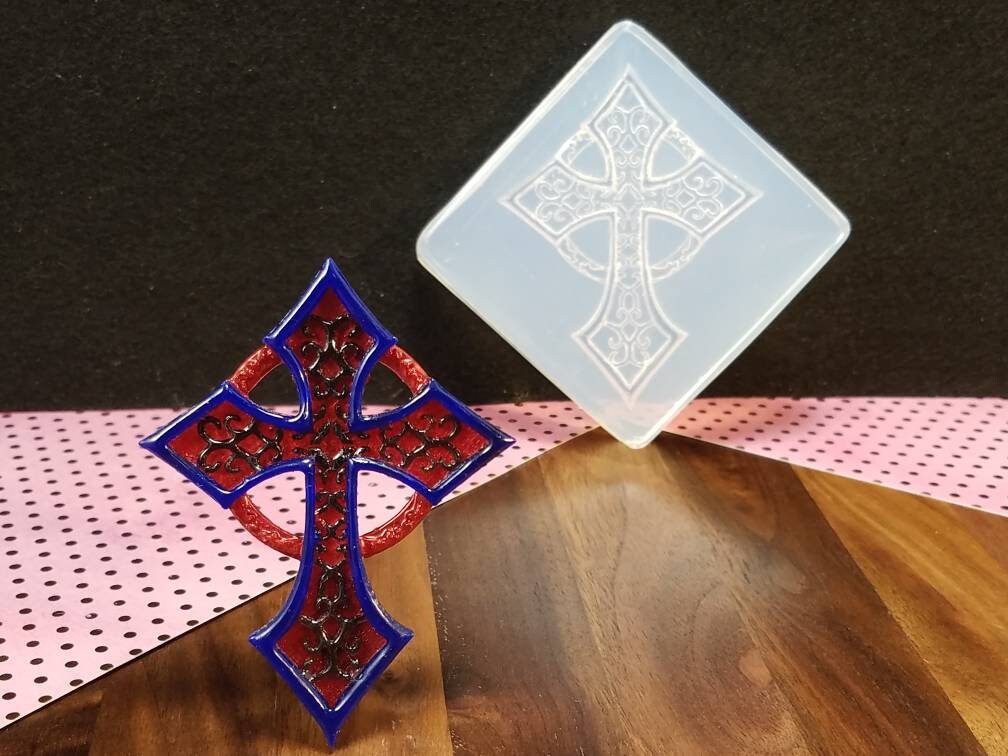 Flourish Cross Pendant Clear Silicone Mold - Etsy