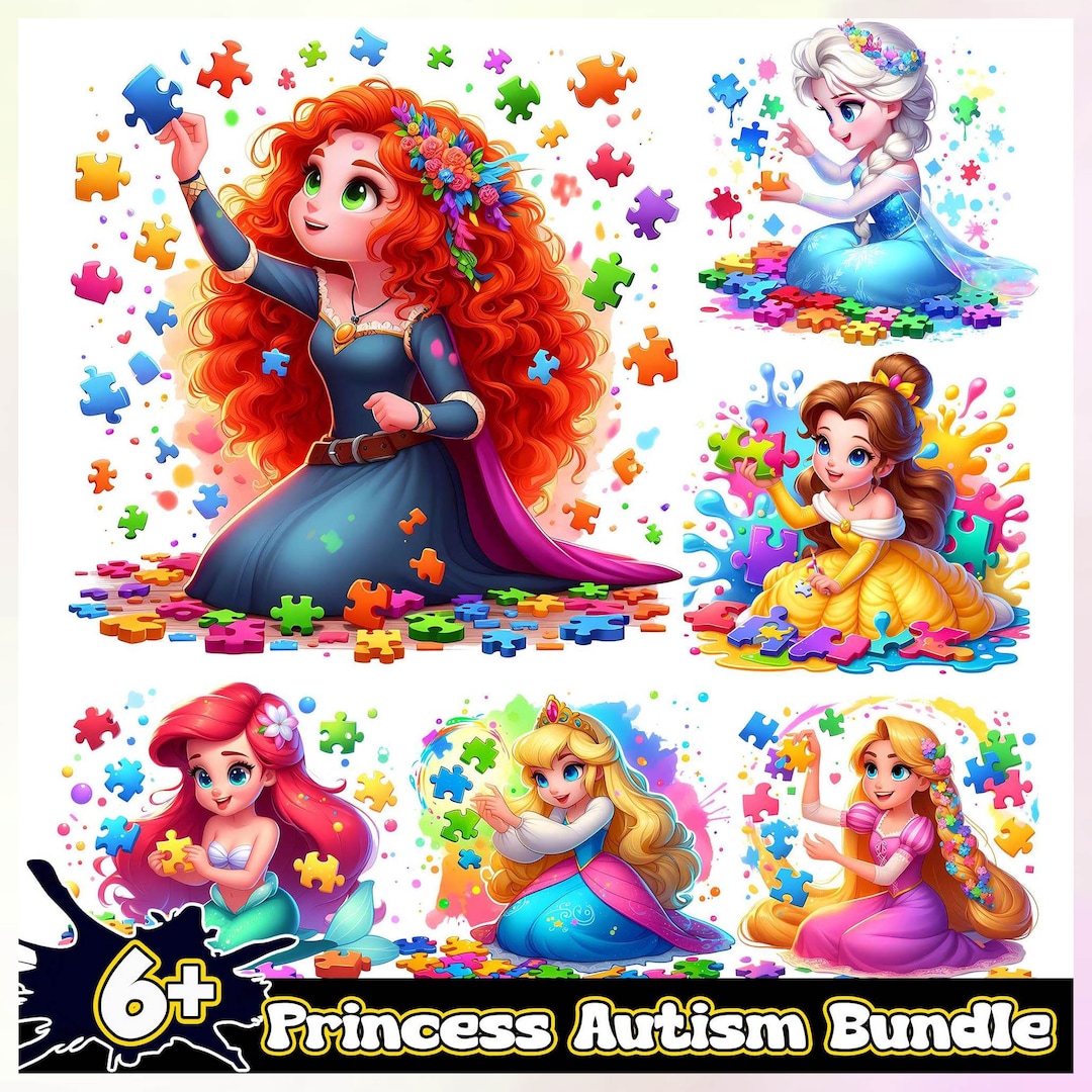 New Autism Princess Png Bundle, Autism Awareness Png, Awareness Png, Be ...