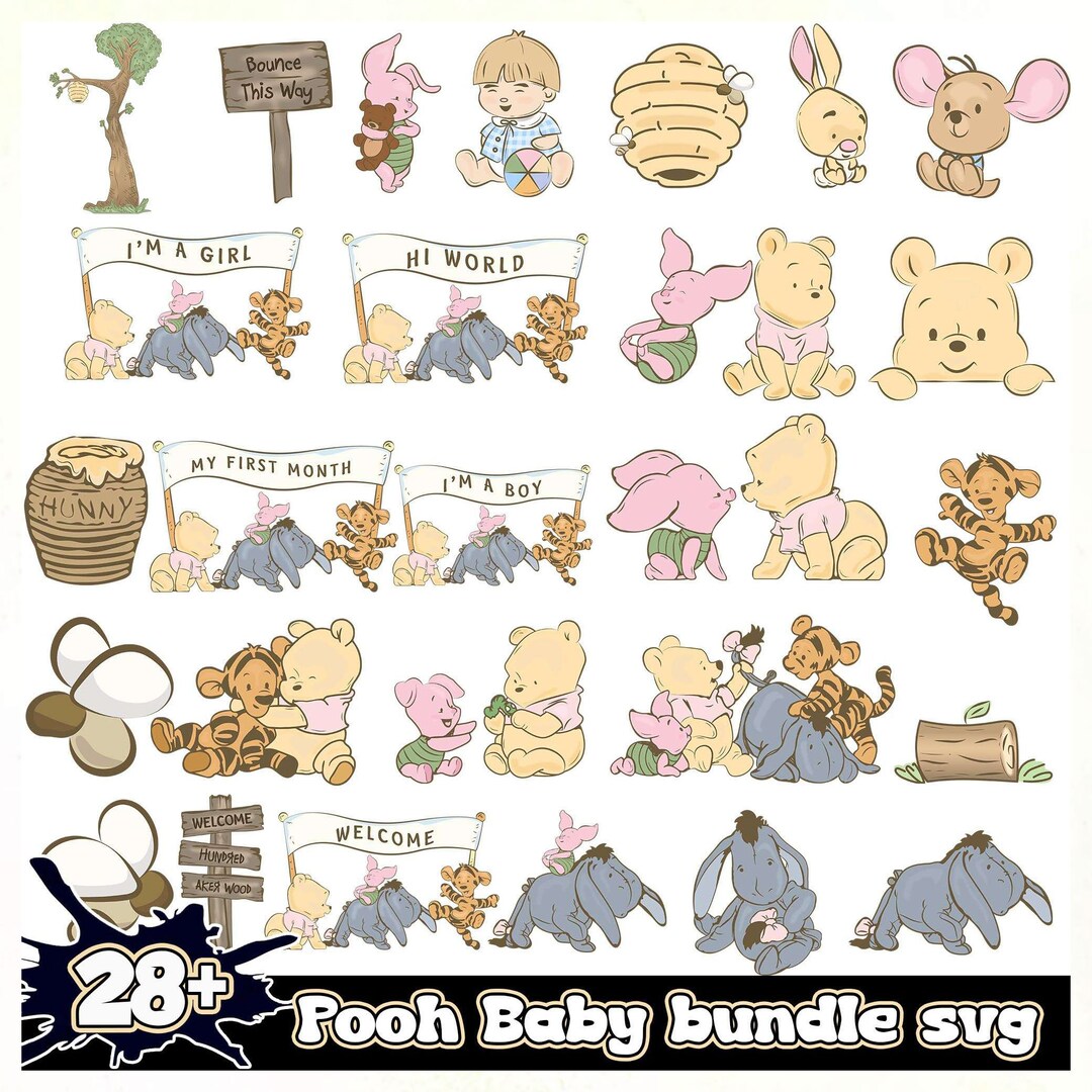 Baby Winnie the Pooh SVG Bundle, Baby Winnie the Pooh PNG, Baby Pooh ...