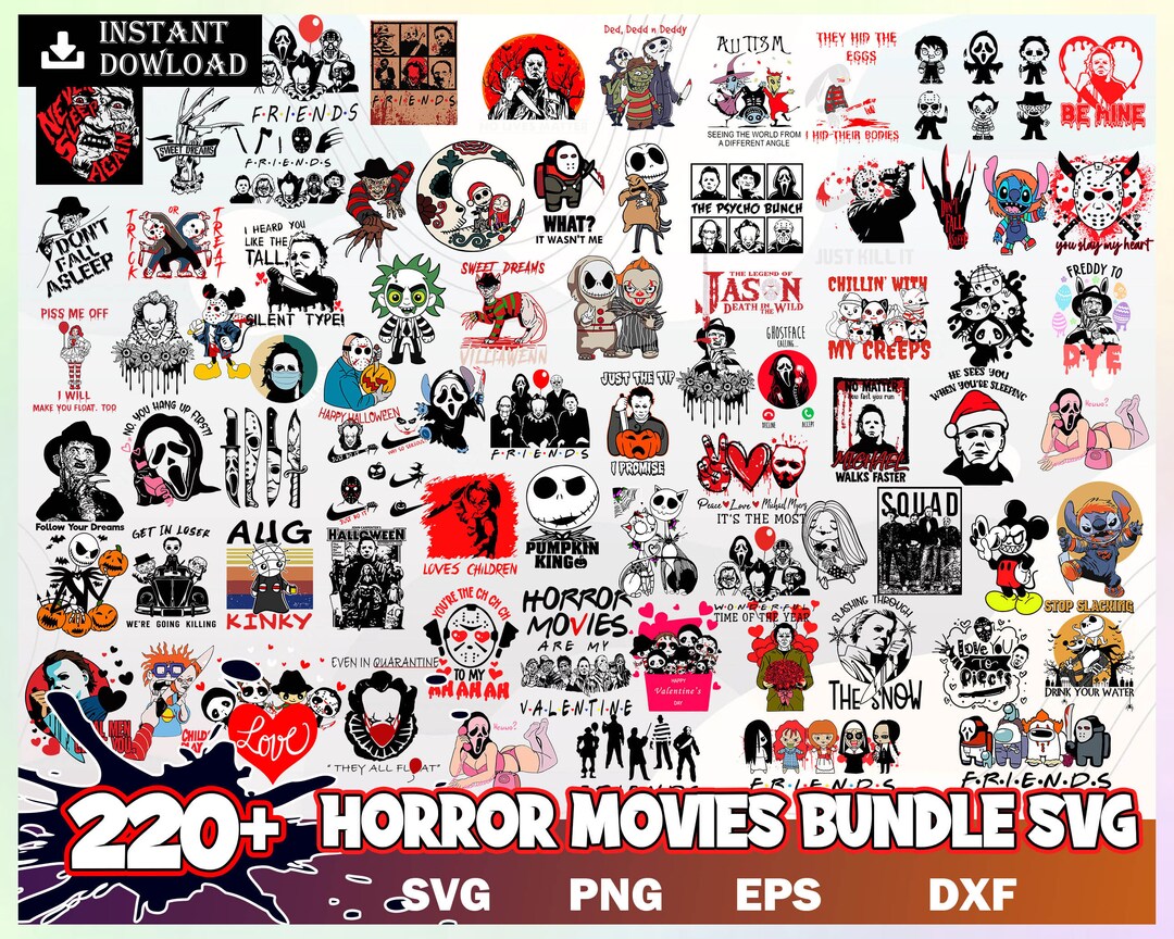 Bundle Horror PNG-SVG, Horror Movie Svg, Halloween Horror SVG, Horror ...