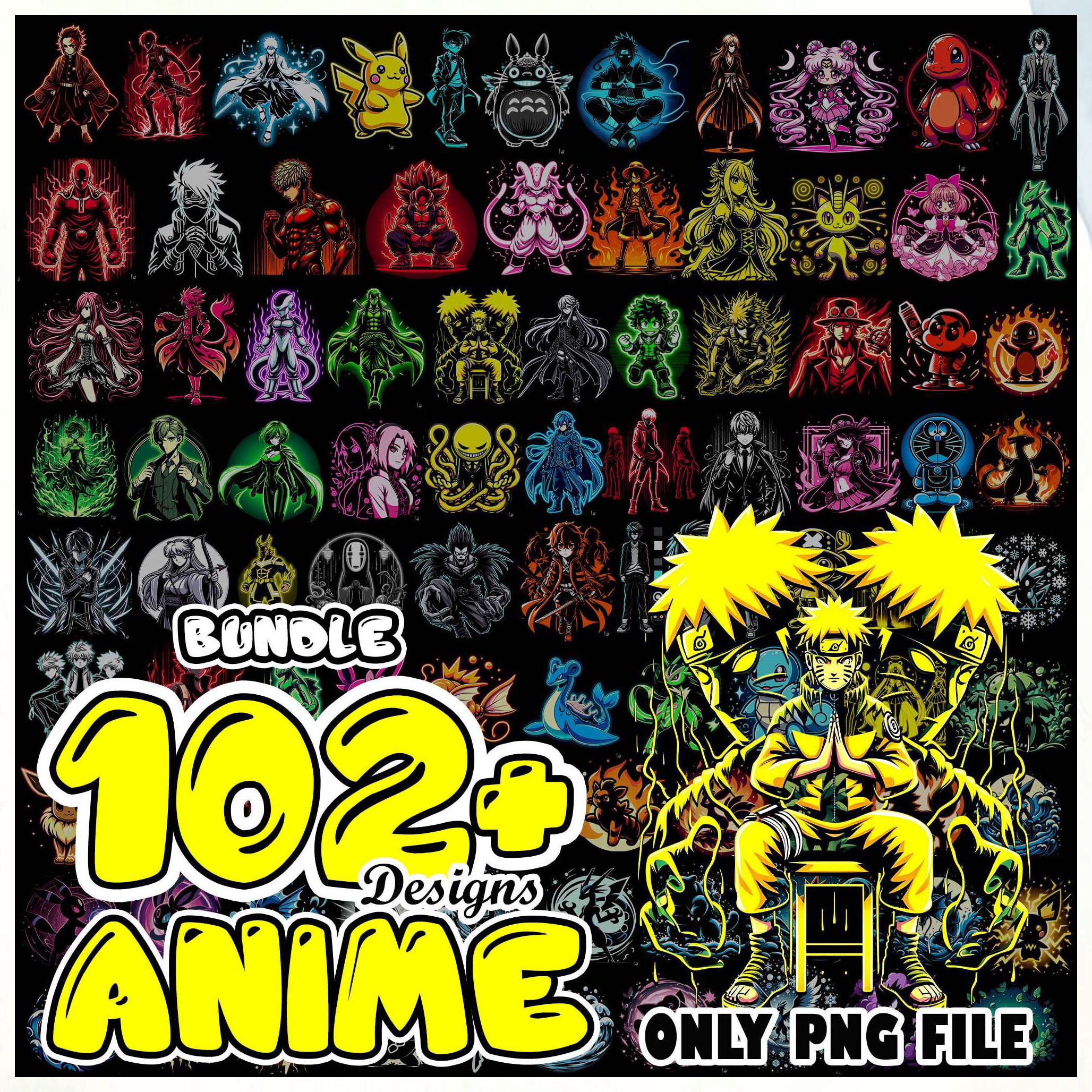 New Anime Neon Designs Bundle PNG, Trending Anime Bundle Png 2024 - Etsy