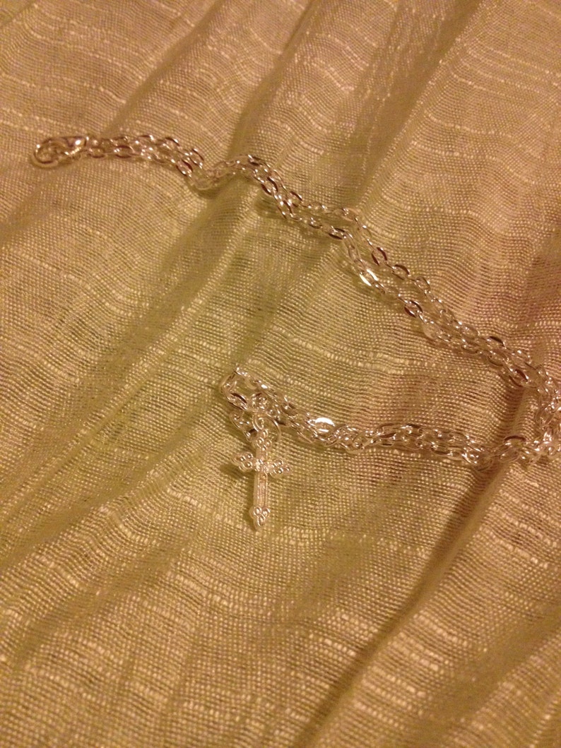 Beautiful Silver Cross on a Silvertone Chain - Perfect for a Child - Etsy