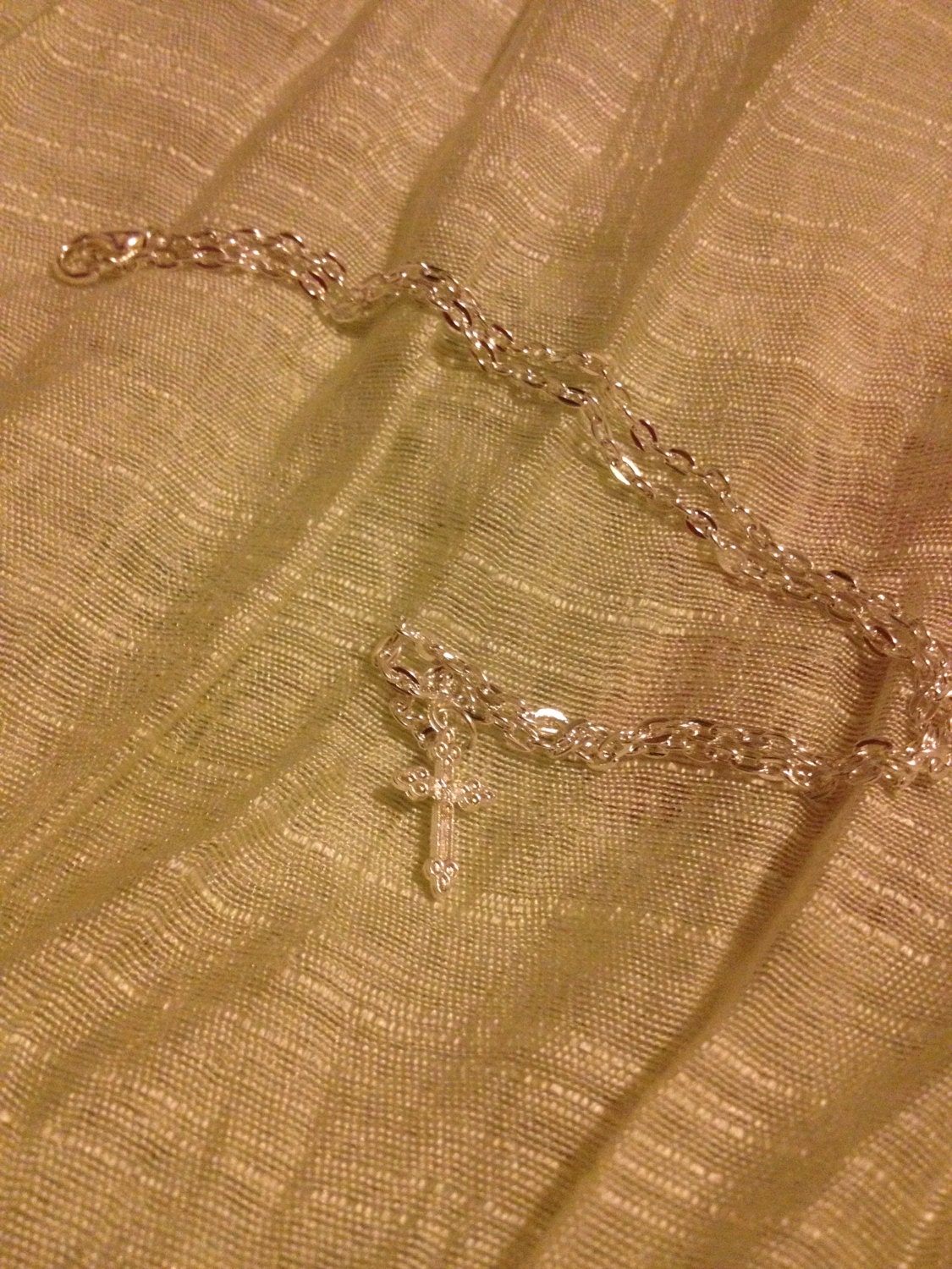 Beautiful Silver Cross on a Silvertone Chain - Perfect for a Child - Etsy