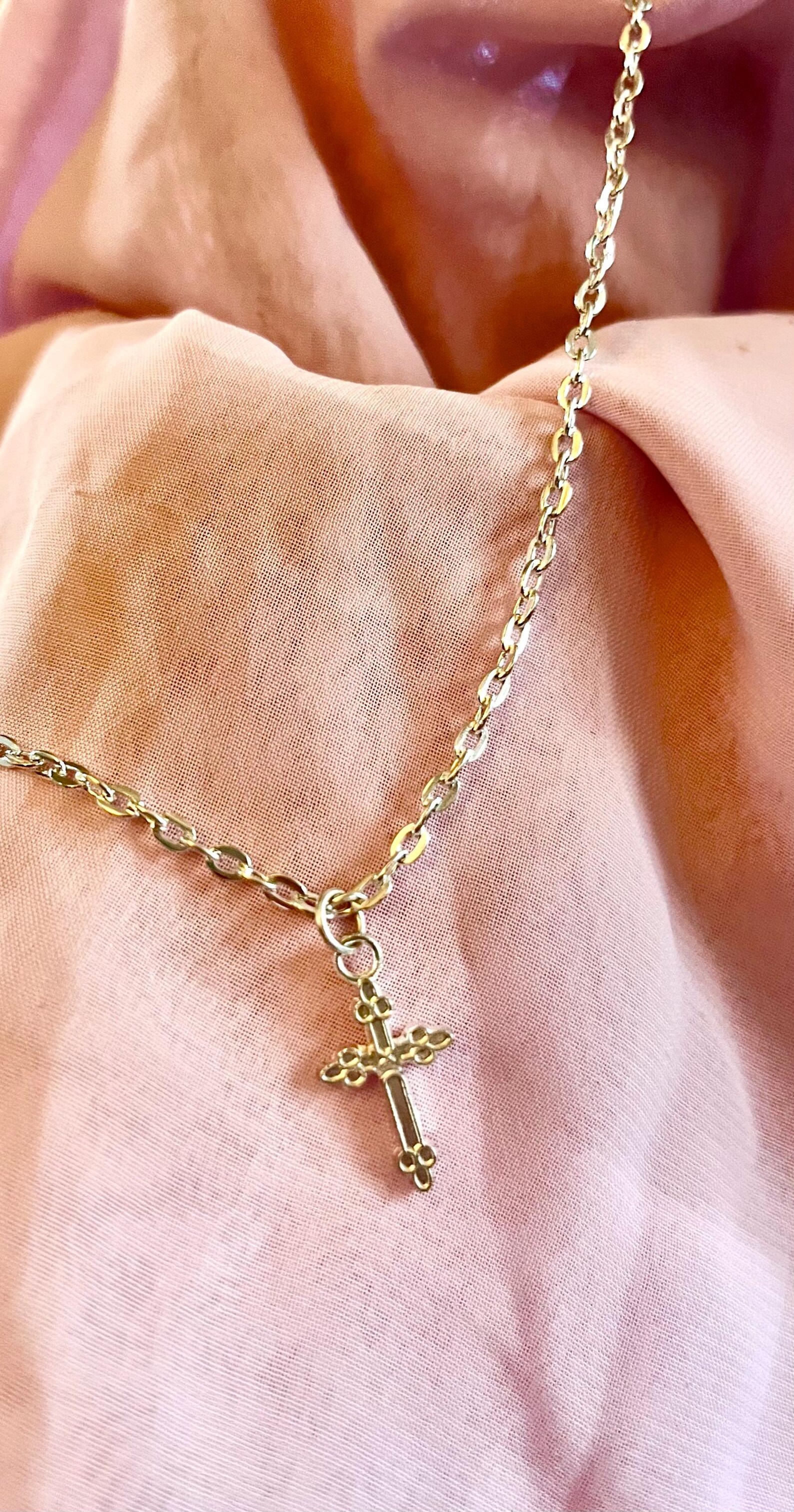 Beautiful Silver Cross on a Silvertone Chain - Perfect for a Child - Etsy