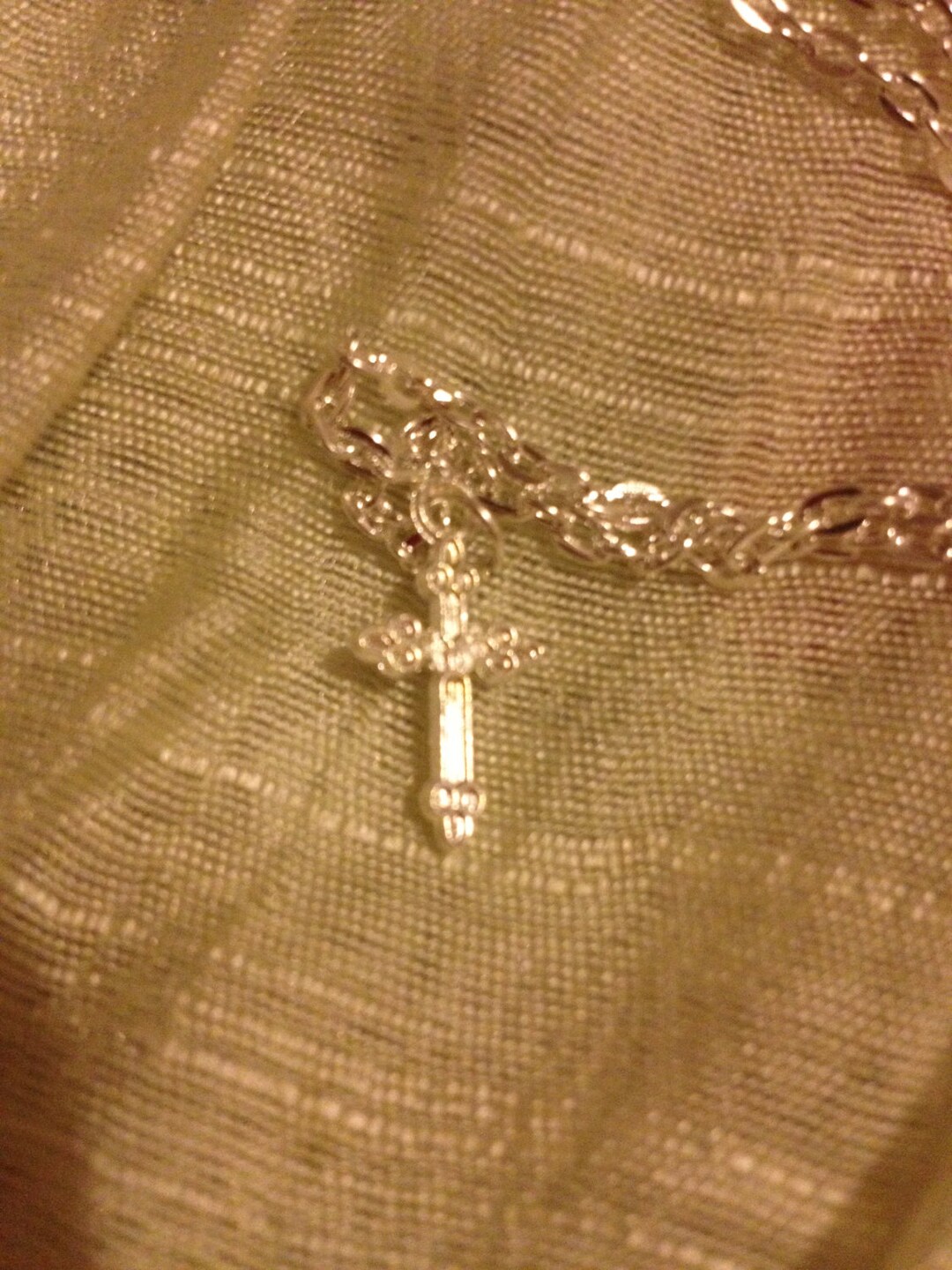 Beautiful Silver Cross on a Silvertone Chain - Perfect for a Child - Etsy