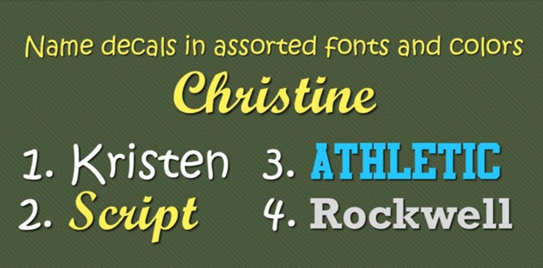 Name Decals - Sheet of 8 - One Inch High Letters - Etsy