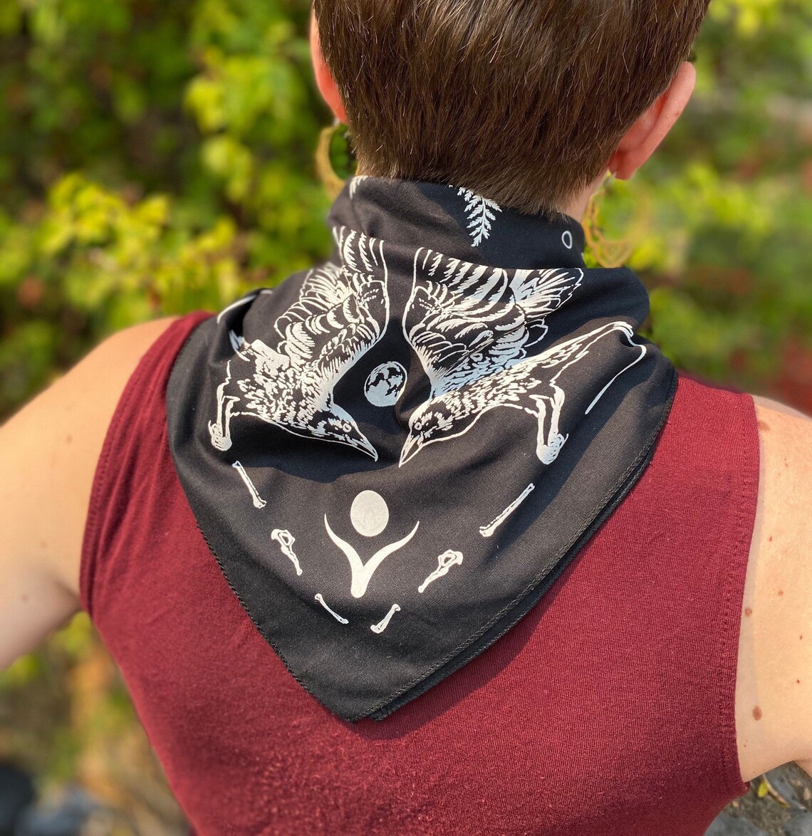 Raven Bandana/Handkerchief/Mask Ravens Crows Mystical | Etsy