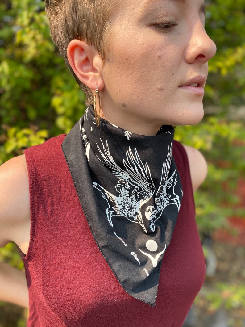 Raven Bandana/Handkerchief/Mask Ravens Crows Mystical | Etsy