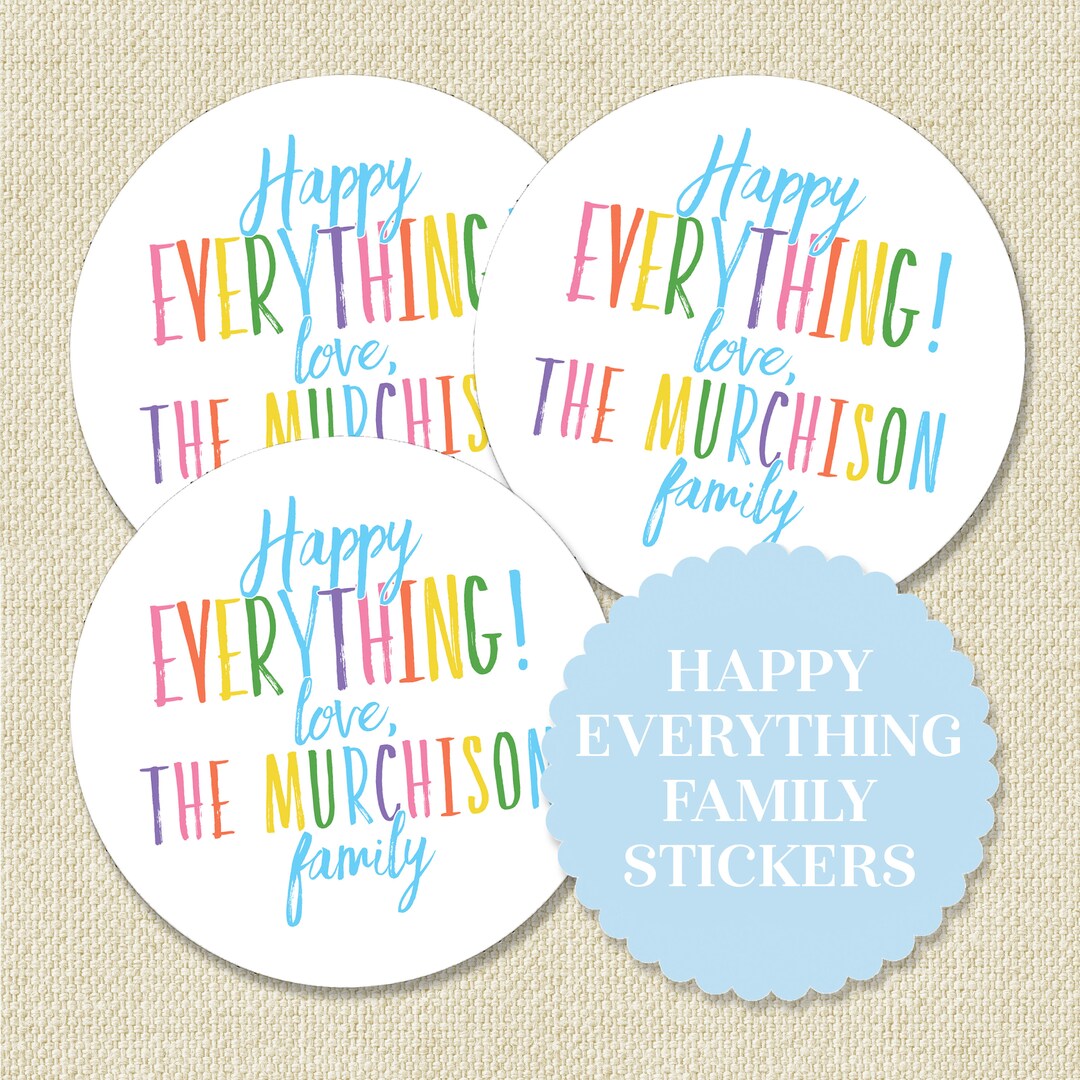 50 happy Everything Stickers 3-inch Round - Etsy