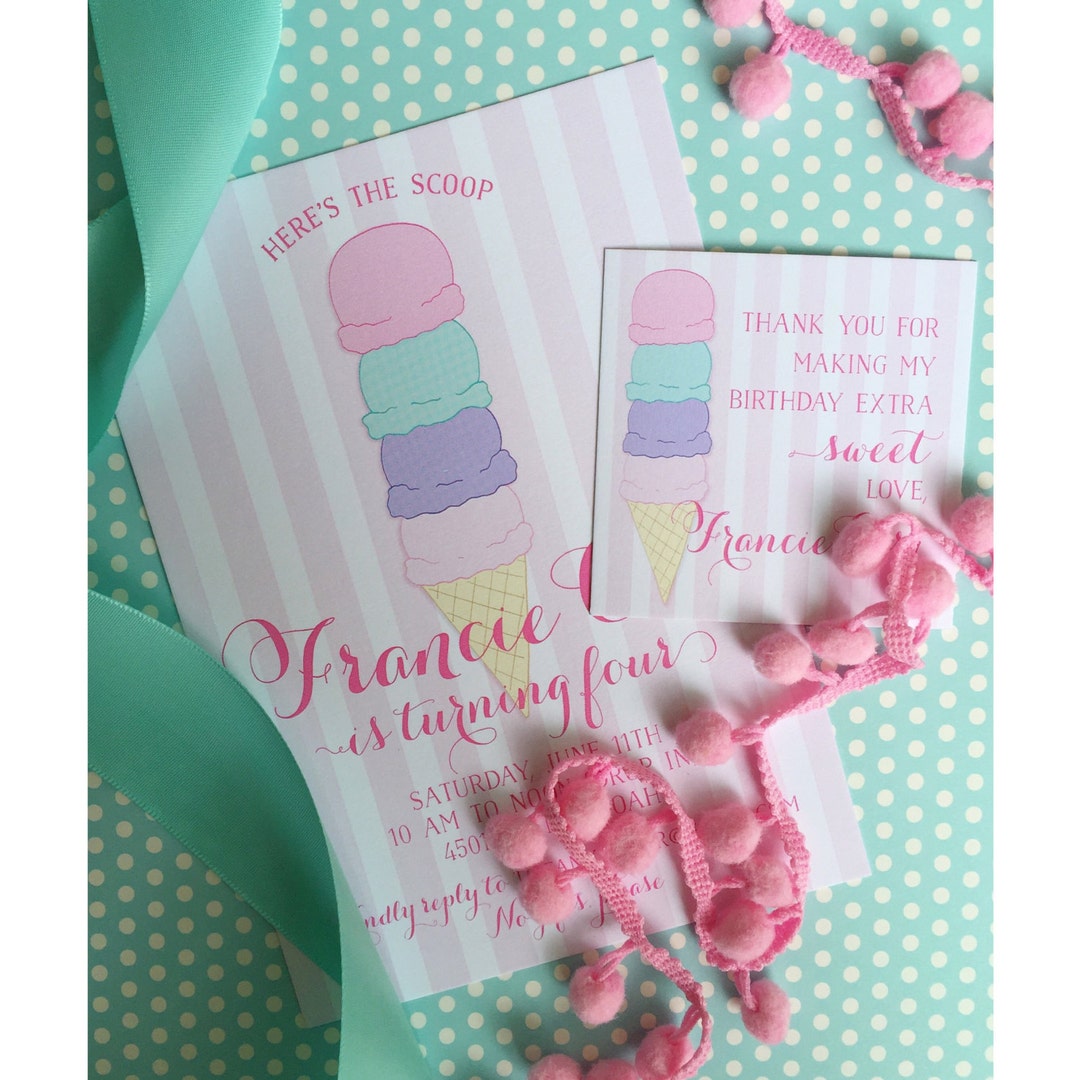 Ice Cream Invitation - Etsy